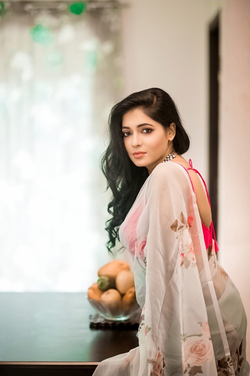 Reshma Pasupuleti stills in organza sarees - South Indian Actress