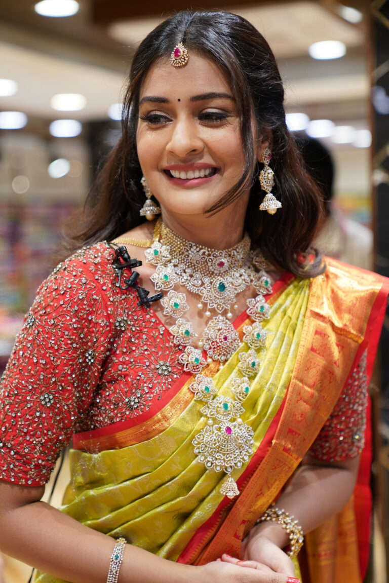 Payal Rajput in Kanchipuram silk saree stills at Brand Mandir