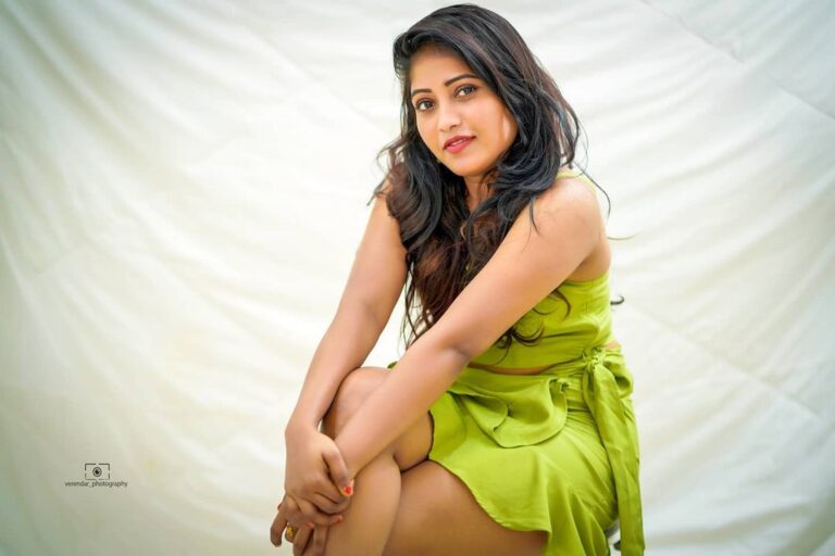 Kristen Ravali latest hot photoshoot stills in short dress