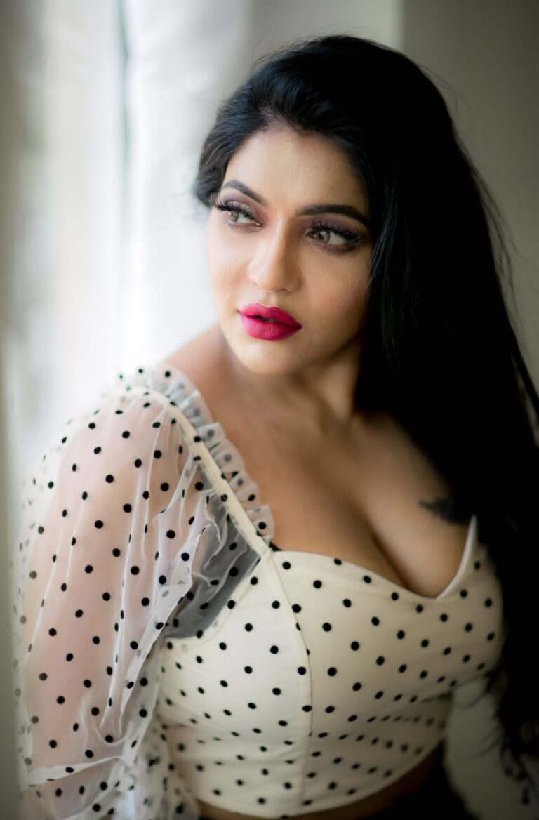 Reshma Pasupuleti hot stills in polka dot dress - South Indian Actress