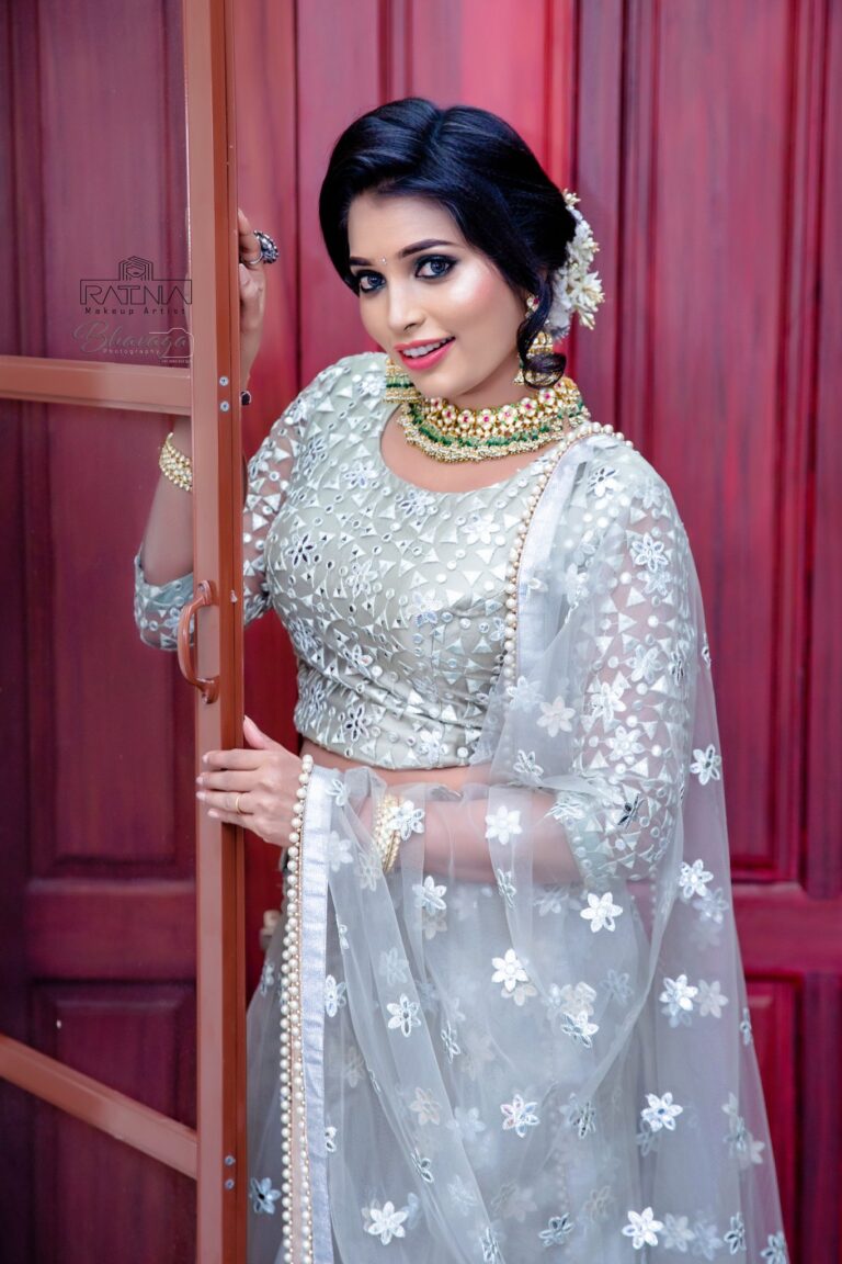 Chandrika Revathi in pastel grey lehenga photos - South Indian Actress