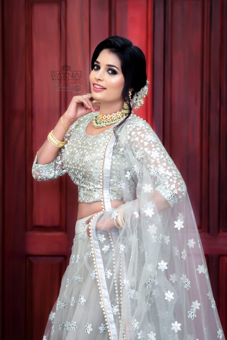 Chandrika Revathi in pastel grey lehenga photos - South Indian Actress