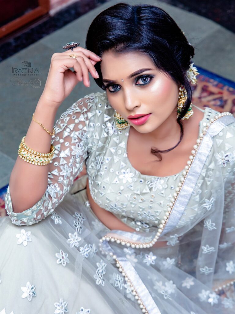 Chandrika Revathi in pastel grey lehenga photos - South Indian Actress