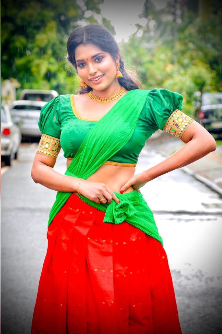 Chandrika Revathi in half saree photos - South Indian Actress