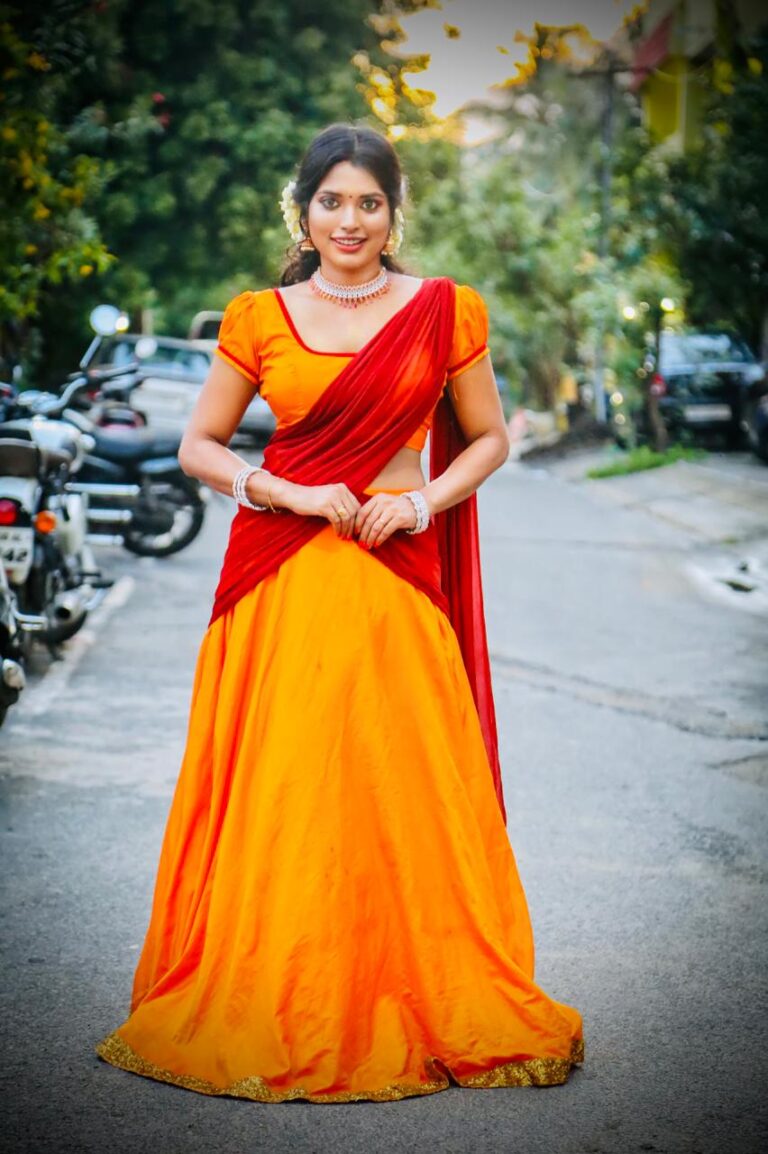 Chandrika Revathi in half saree photos - South Indian Actress