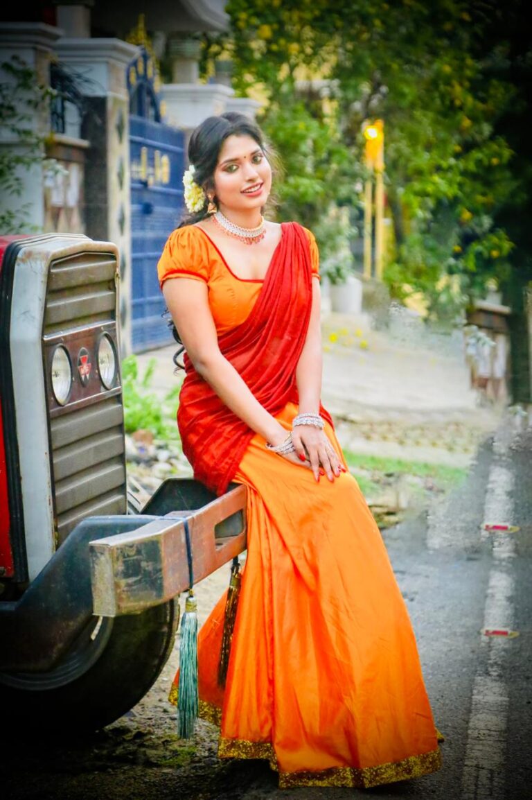Chandrika Revathi in half saree photos - South Indian Actress