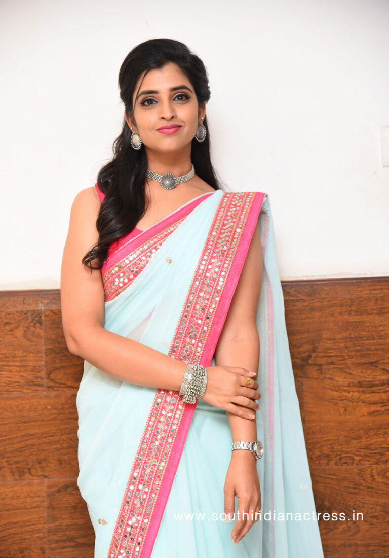 Syamala in saree stills at Gully Rowdy Pre Release - South Indian Actress