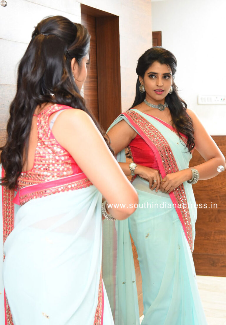 Syamala in saree stills at Gully Rowdy Pre Release - South Indian Actress