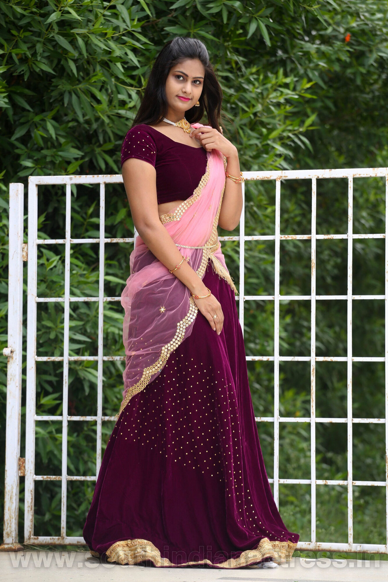 Viharika Chowdary in half saree at Murugan Movie Opening