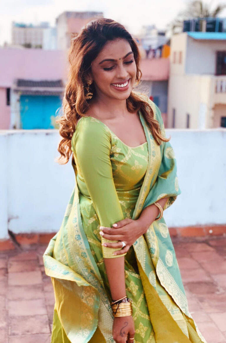 Sri Nikha hot stills in green salwar - South Indian Actress