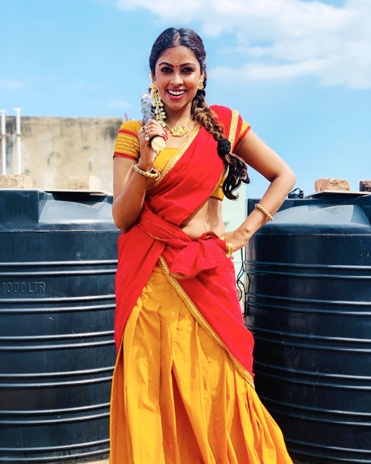 Sri Nikha hot stills in half saree - South Indian Actress