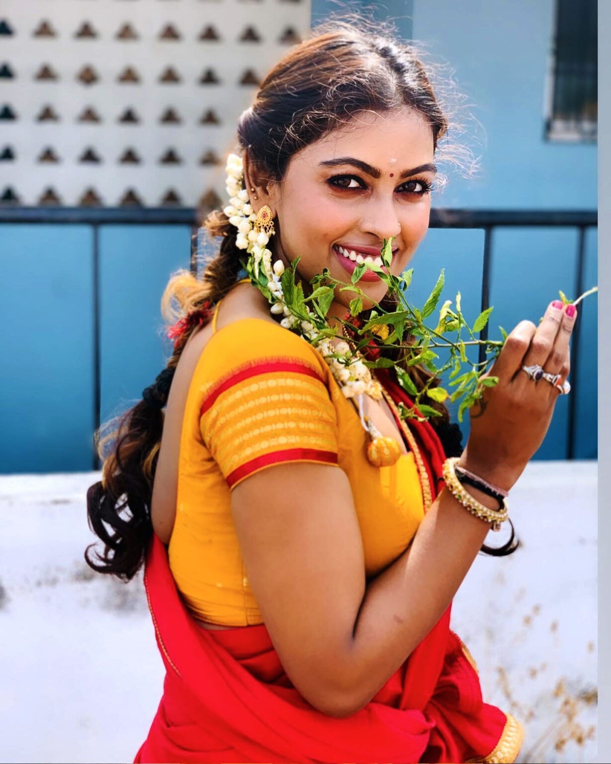 Sri Nikha hot stills in half saree - South Indian Actress