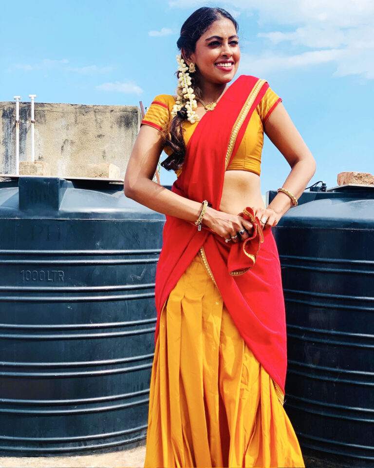 Sri Nikha hot stills in half saree - South Indian Actress
