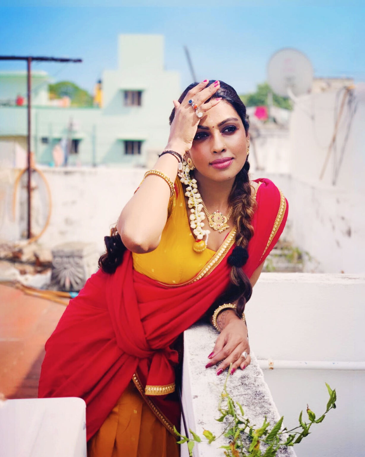 Sri Nikha hot stills in half saree - South Indian Actress