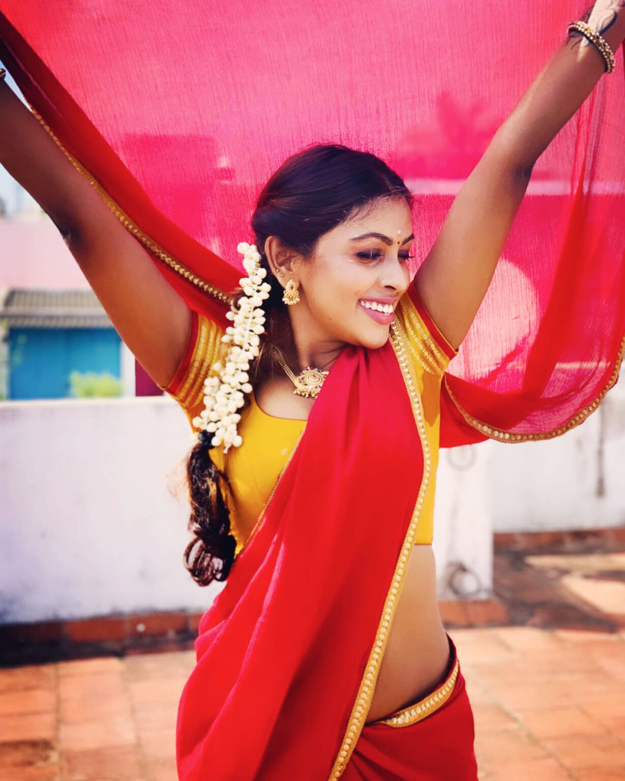 Sri Nikha hot stills in half saree - South Indian Actress