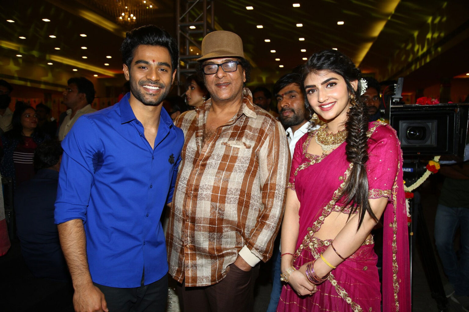 Sreeleela in half saree stills at Kireeti new Movie Opening