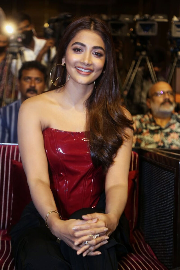 Pooja Hegde stills at Beast Movie Press Meet - South Indian Actress