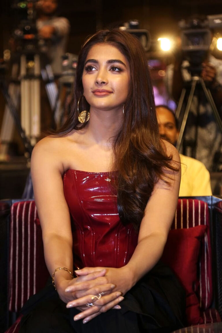 Pooja Hegde stills at Beast Movie Press Meet - South Indian Actress