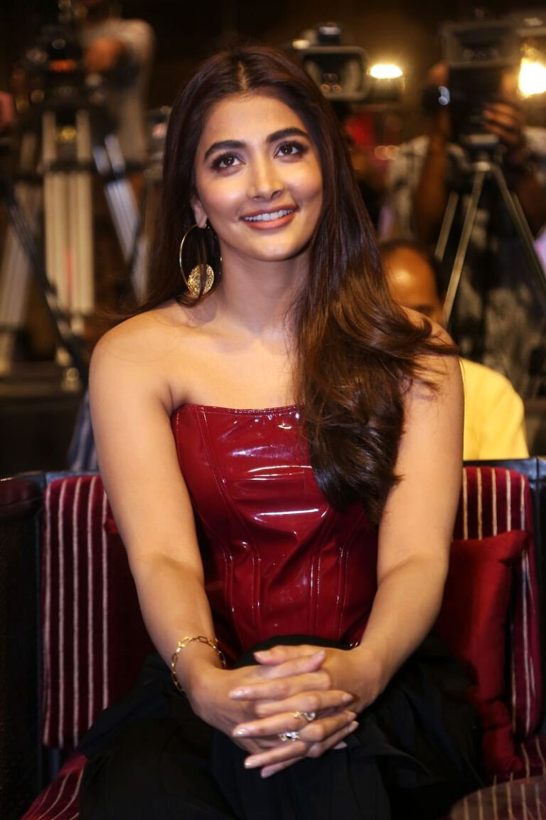 Pooja Hegde stills at Beast Movie Press Meet - South Indian Actress