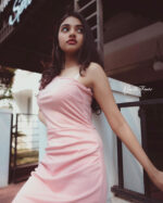Aneena Angala Joseph stills in pink outfit - South Indian Actress