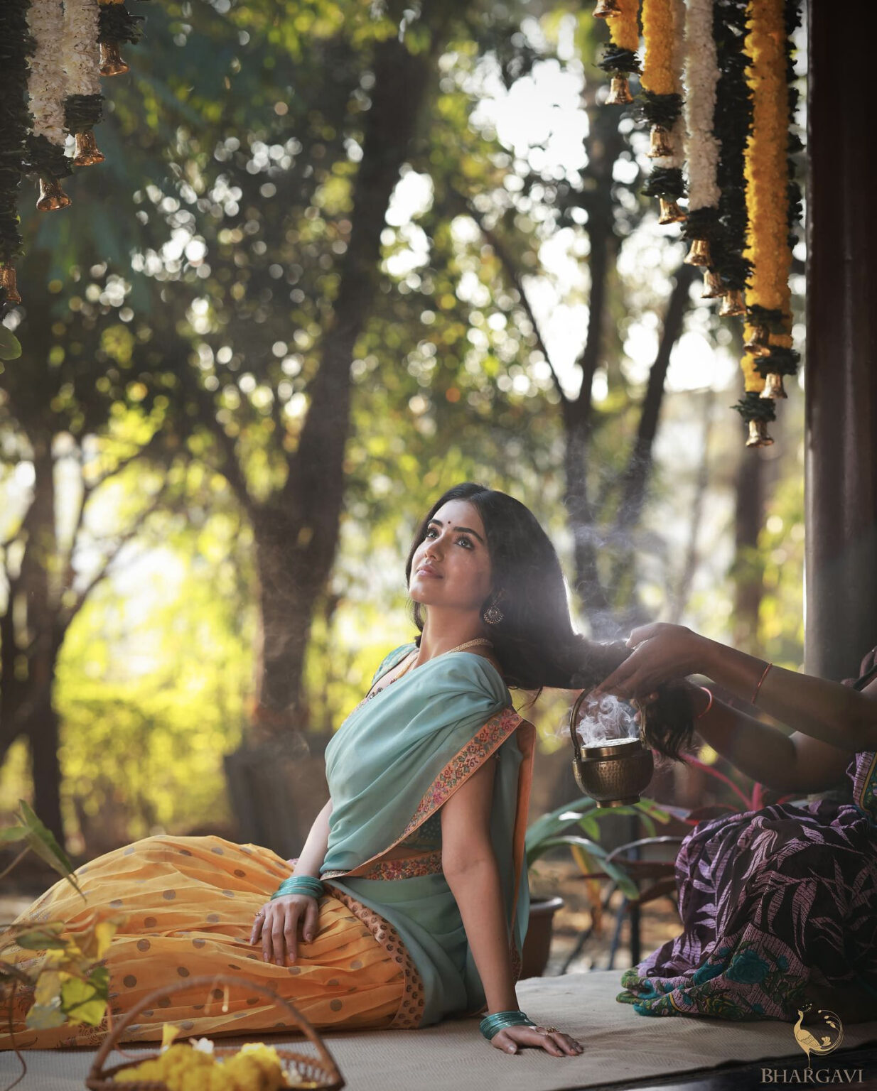 Malvika Sharma in traditional wear half saree stills