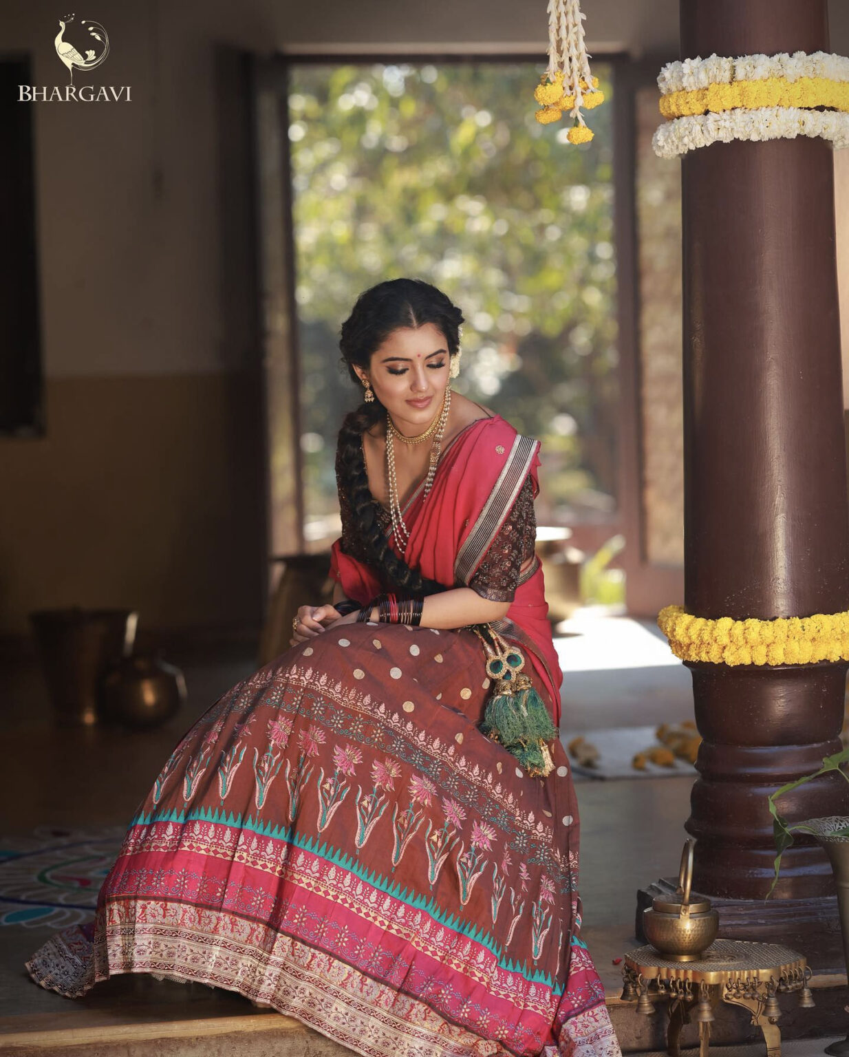 Malvika Sharma in red half saree stills - South Indian Actress