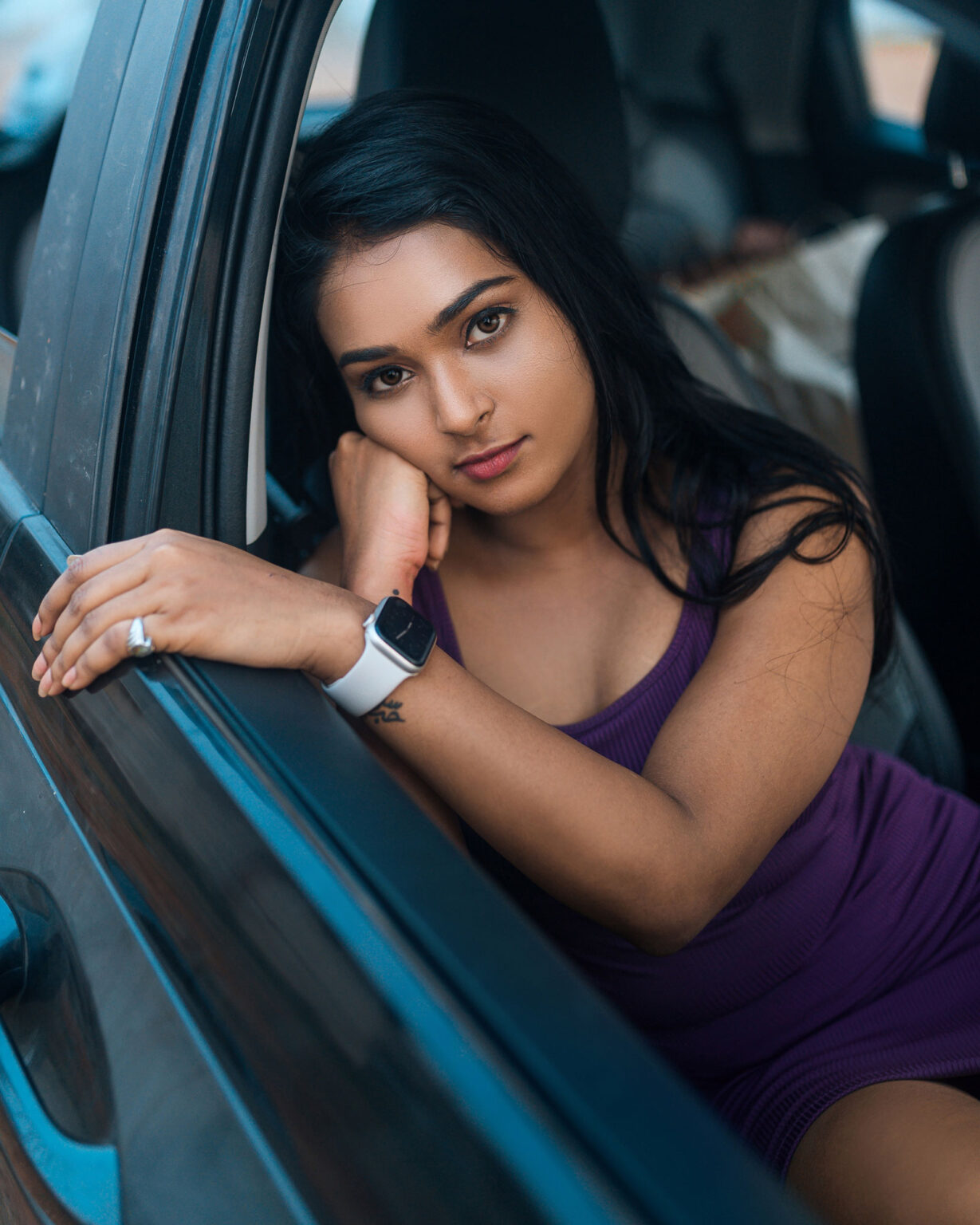 Bhavana Lasya sizzles in purple bodycon dress - South Indian Actress