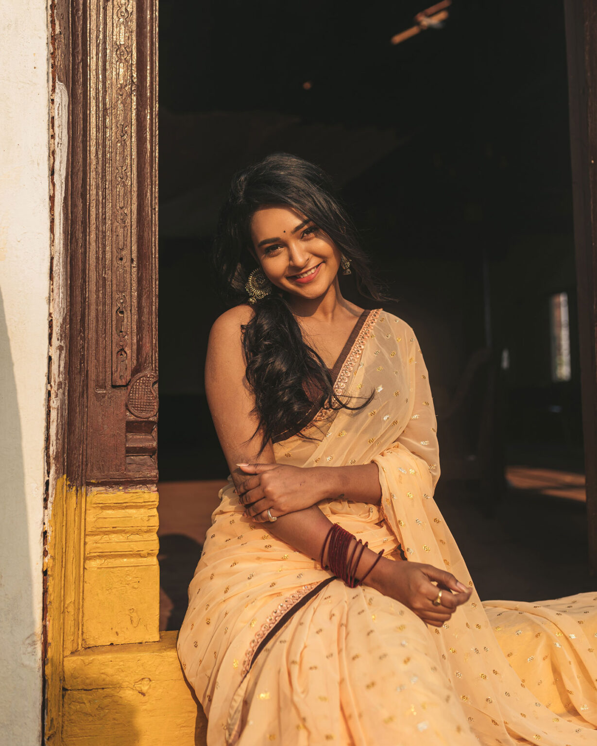 Bhavana Lasya mesmerising stills in saree - South Indian Actress