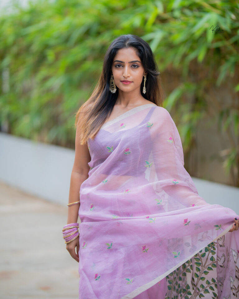 Reba Monica John stills in saree - South Indian Actress
