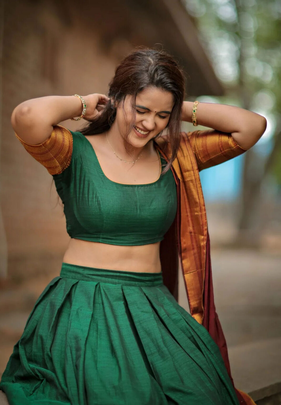 Chaitra Reddy in Onam lehanga photos - South Indian Actress