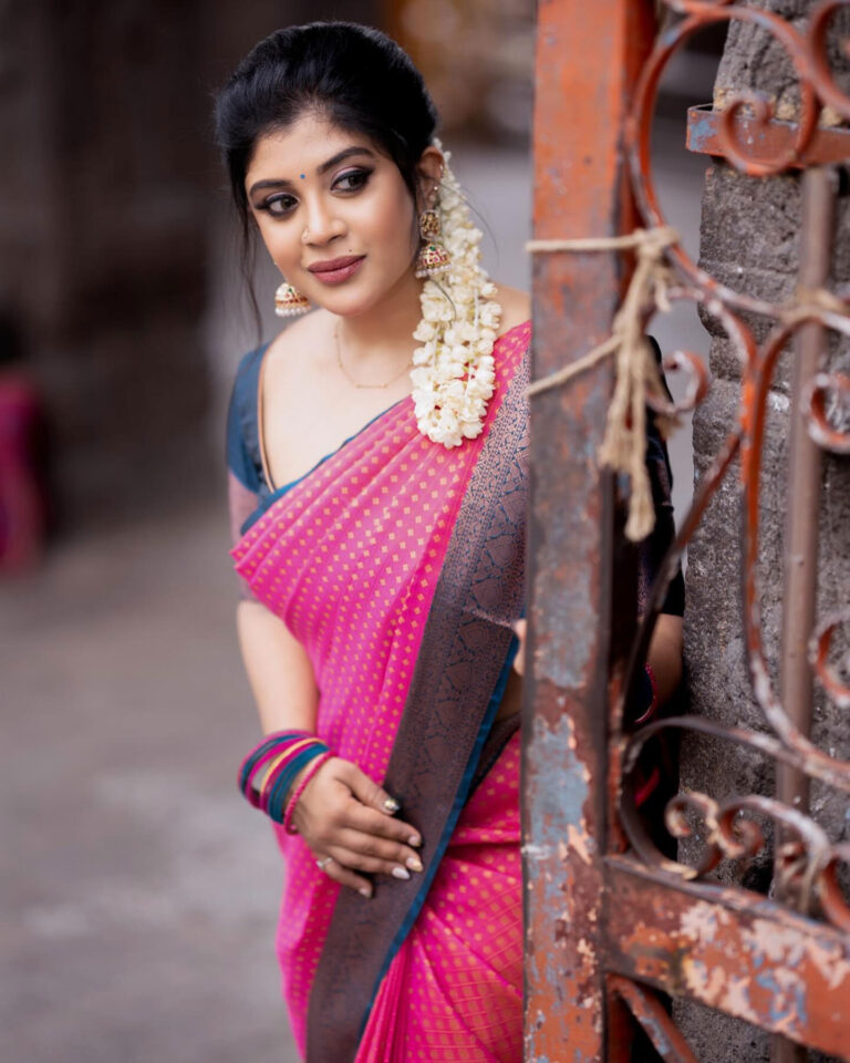 Gayathri Shan's Captivating Beauty in Silk Saree - South Indian Actress
