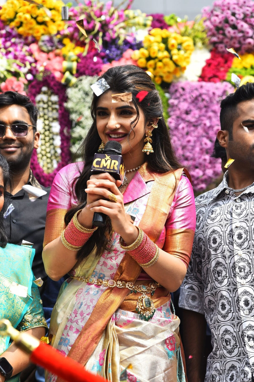 Sreeleela in saree stills at CMR Family Mall launch - South Indian Actress