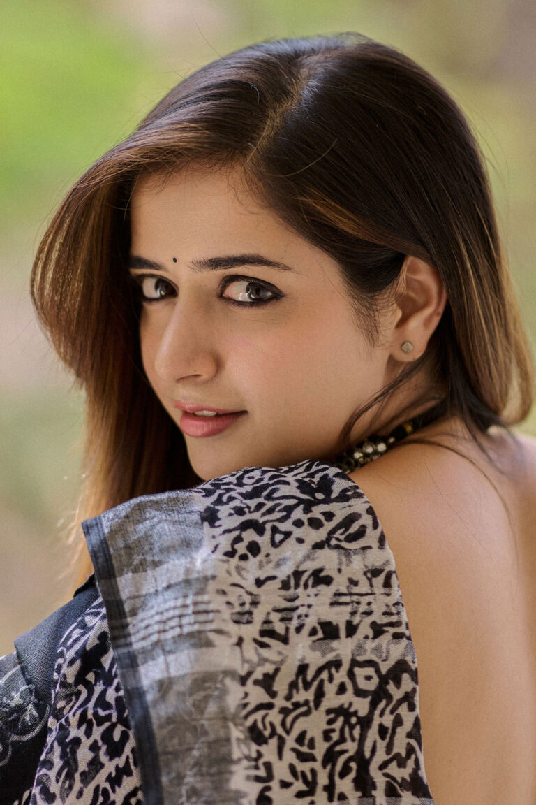 Ashika Ranganath in black saree photoshoot stills - South Indian Actress