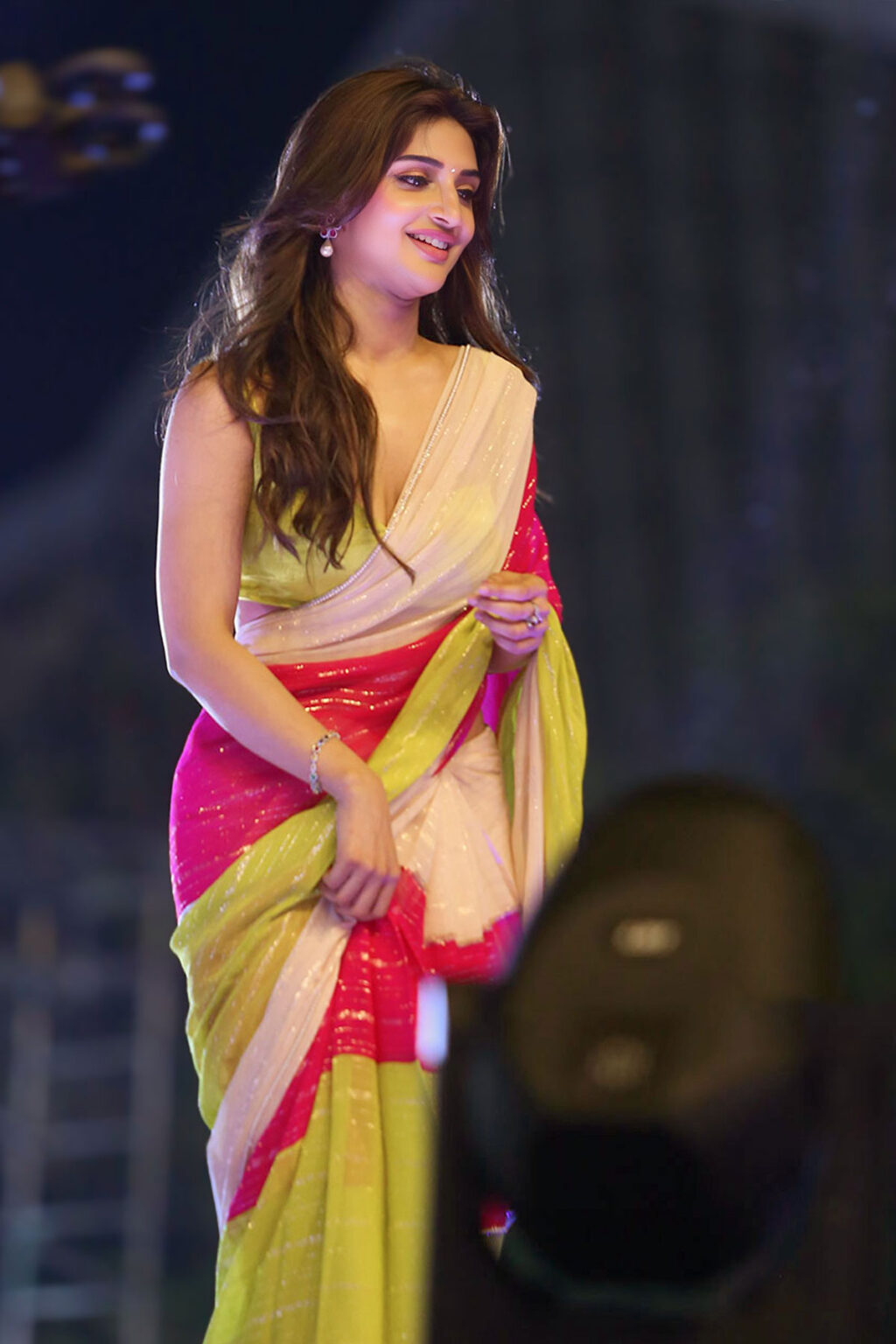 Sreeleela sizzles in saree at Pushpa 2 Pre Release Event - South Indian ...