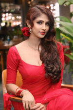 Aaradhya Devi Sizzles in Red Saree - South Indian Actress